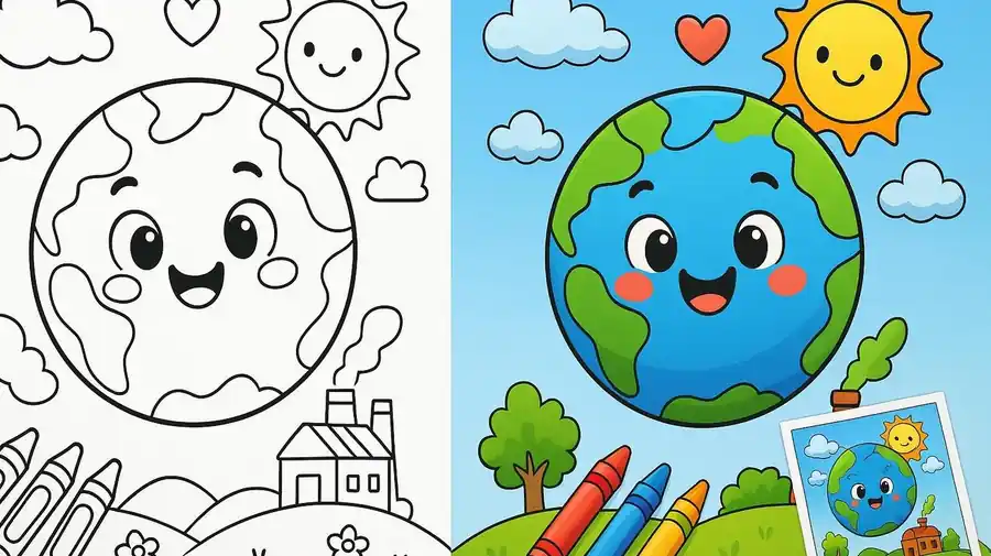 Global Warming Coloring Pages for Kids | Free Printable PDFs